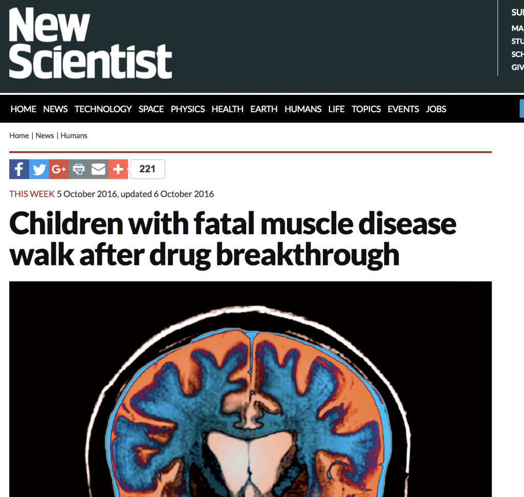 New Scientist – Children with fatal muscle disease walk after drug ...
